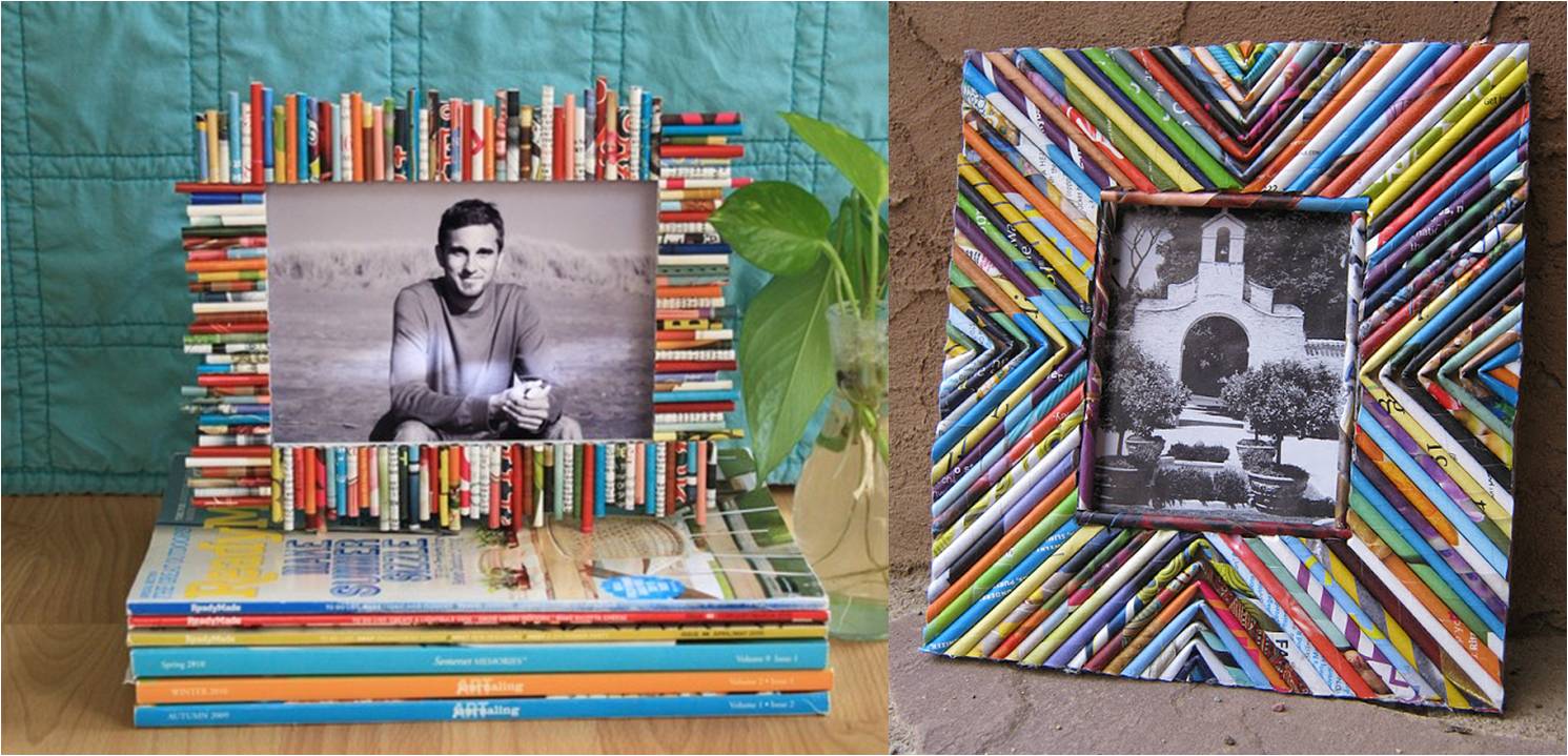 Best Gift Idea Handmade paper photo frame out of magazines • Best Gift Idea